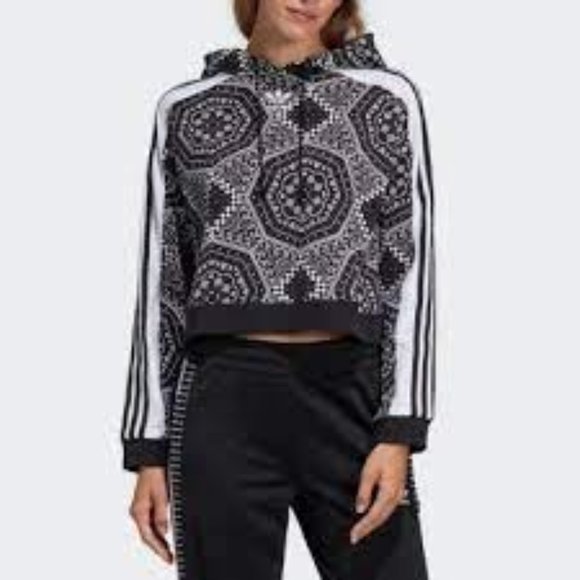 adidas Originals | Tops | Adidas Originals Womens Black White Cropped ...